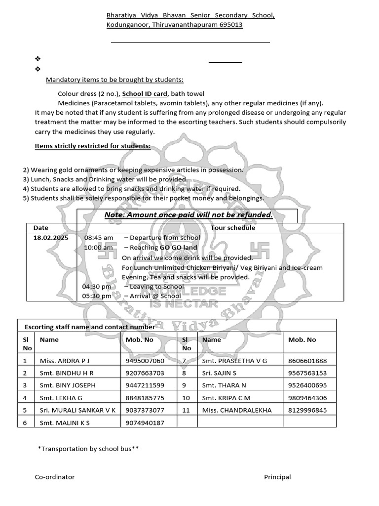 Tour Class 7 Go Go Land | PDF