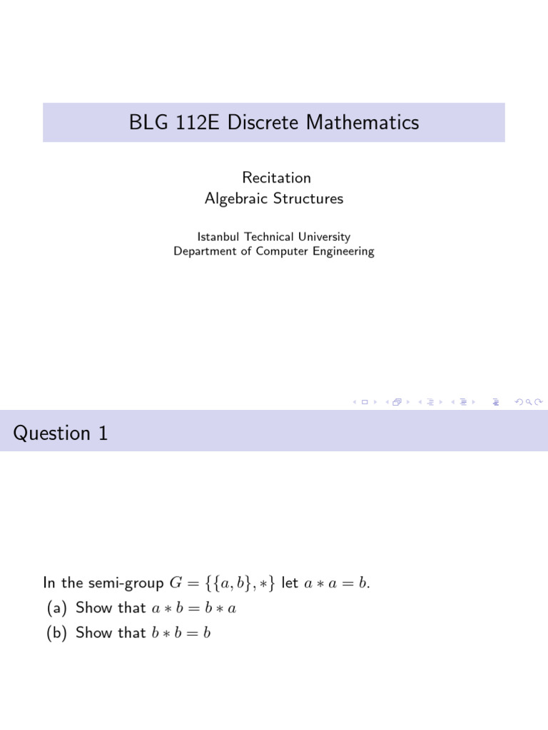 Discrete Mathematics: Algebraic Structures | PDF | Ring (Mathematics ...