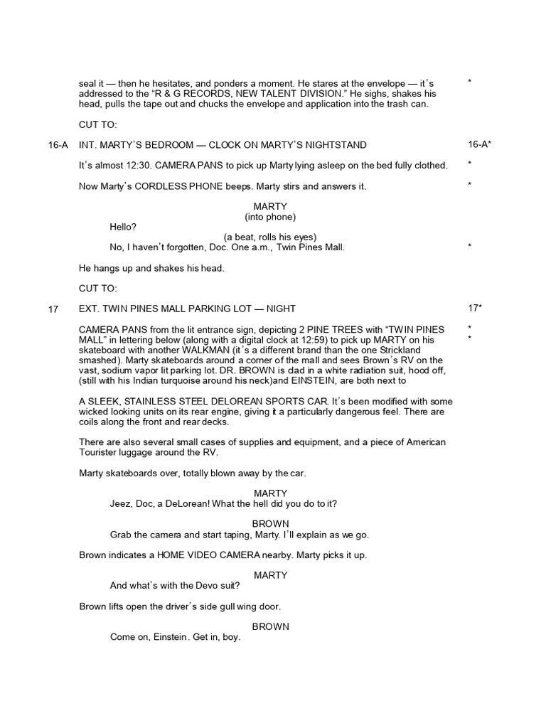 Back to the Future 2 Script Excerpt | PDF | Vehicle Technology | Motor ...
