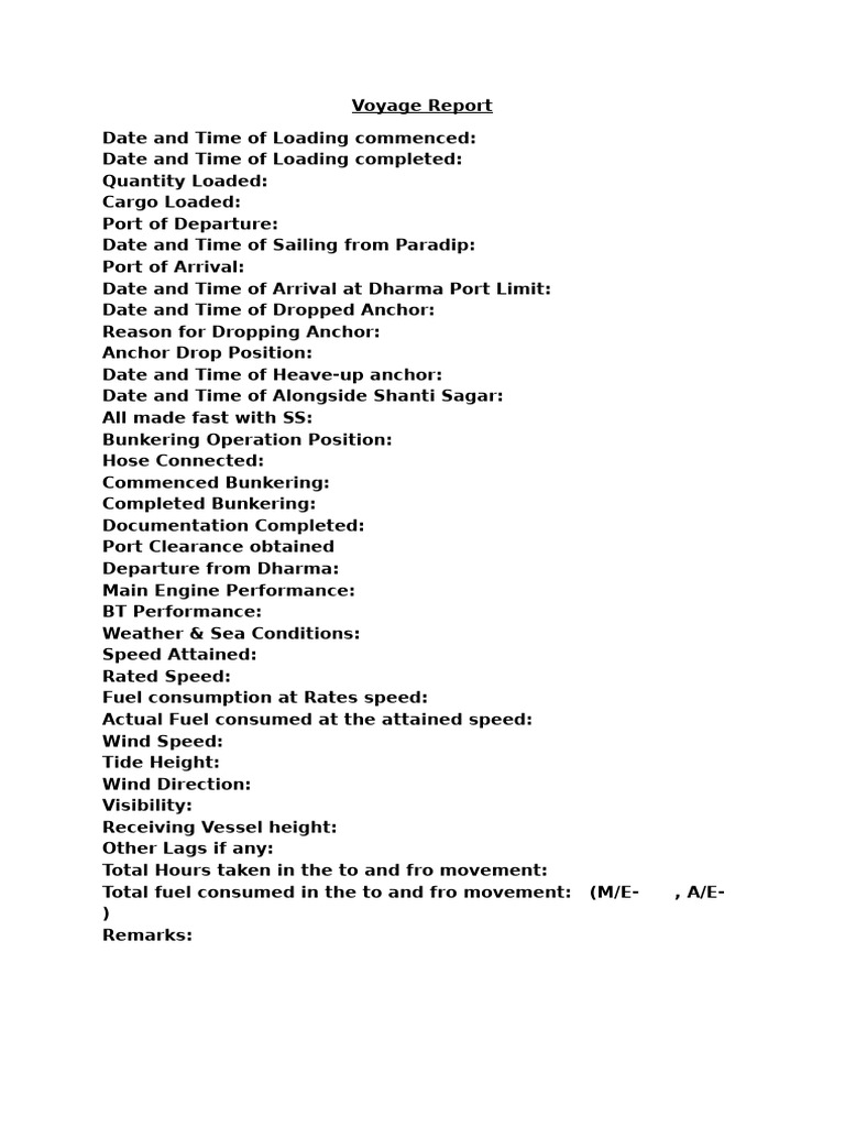 Voyage Report for Dharma Daya Lestari | PDF