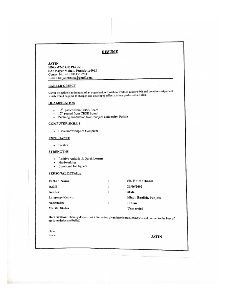 Jatin CV PDF | PDF