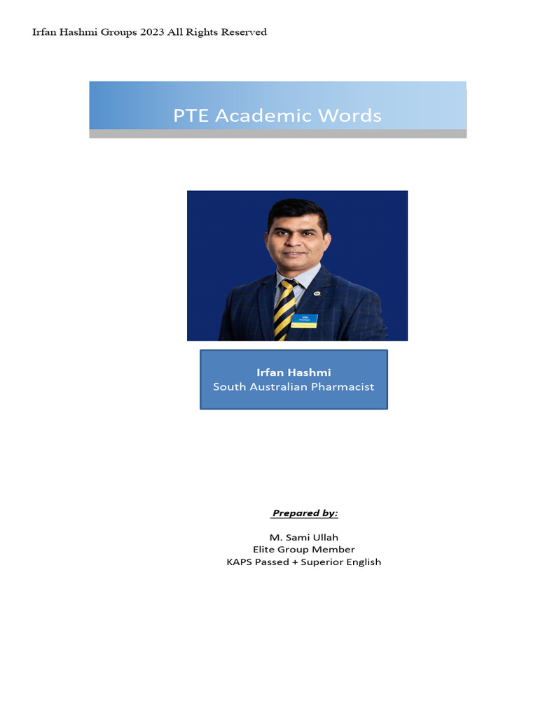 PTE Academic Words - by M.Sami Ullah | PDF