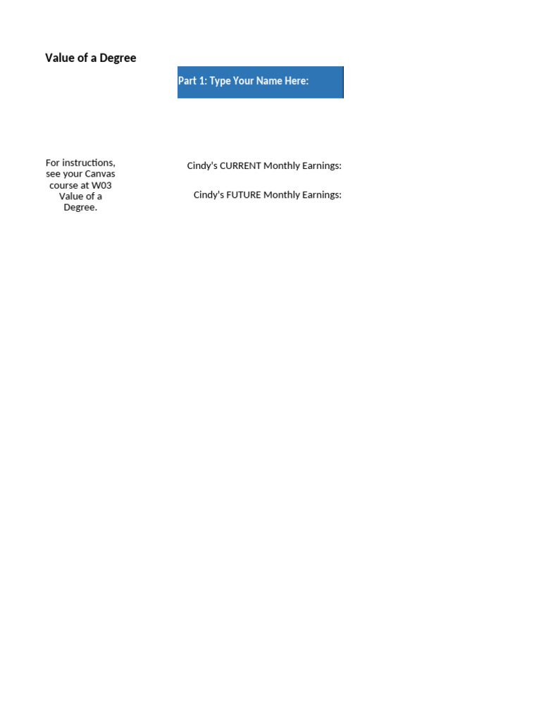 Pc102 w03 Document Applicationactivity Valueofadegree 2339256 | PDF