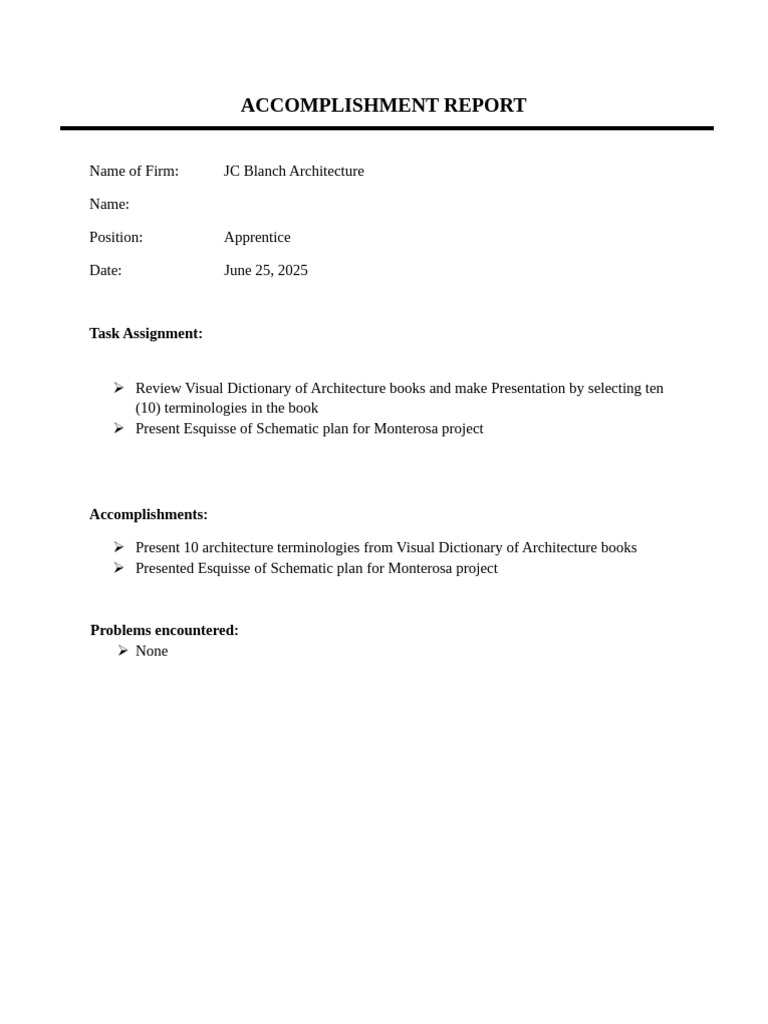 Blanch Accomplishment Report Format | PDF