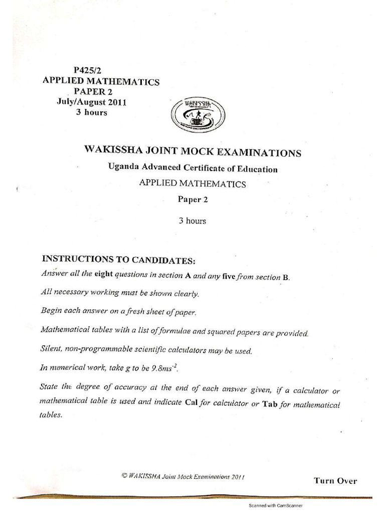 UACE MTC 2 Past Papers | PDF