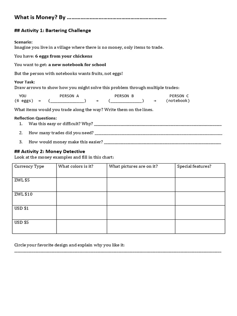 Unit 1 Week 1 - Student Activity | PDF | Money | United States Dollar
