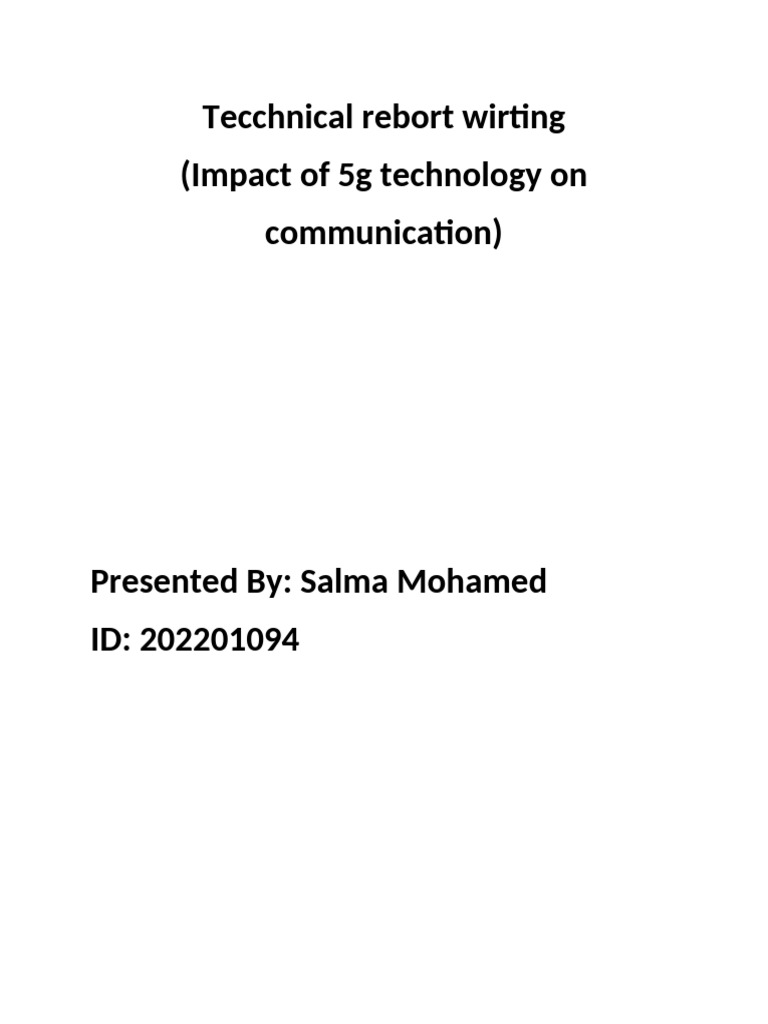 Tecchnical Rebort Wirting | PDF