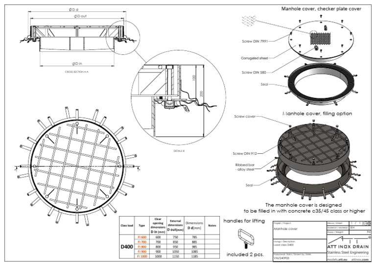 D400 Load Class Manhole Cover Design | PDF
