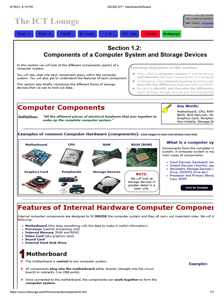 IGCSE ICT - Hardware - Software | PDF | Random Access Memory | Computer Data Storage