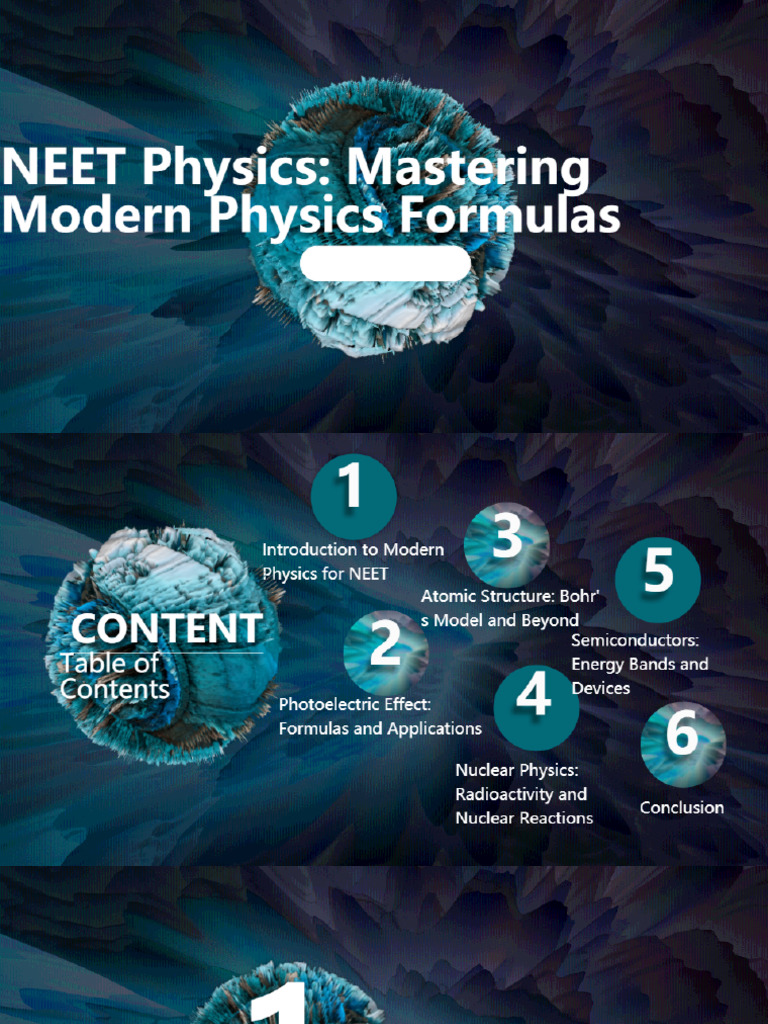 NEET Physics - Mastering Modern Physics Formulas - AI PPT Maker | PDF