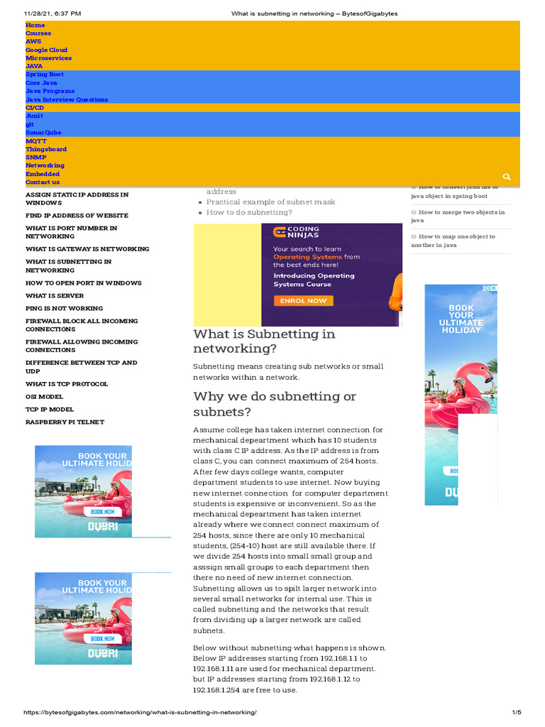 What Is Subnetting in Networking | PDF | Computer Network | Ip Address