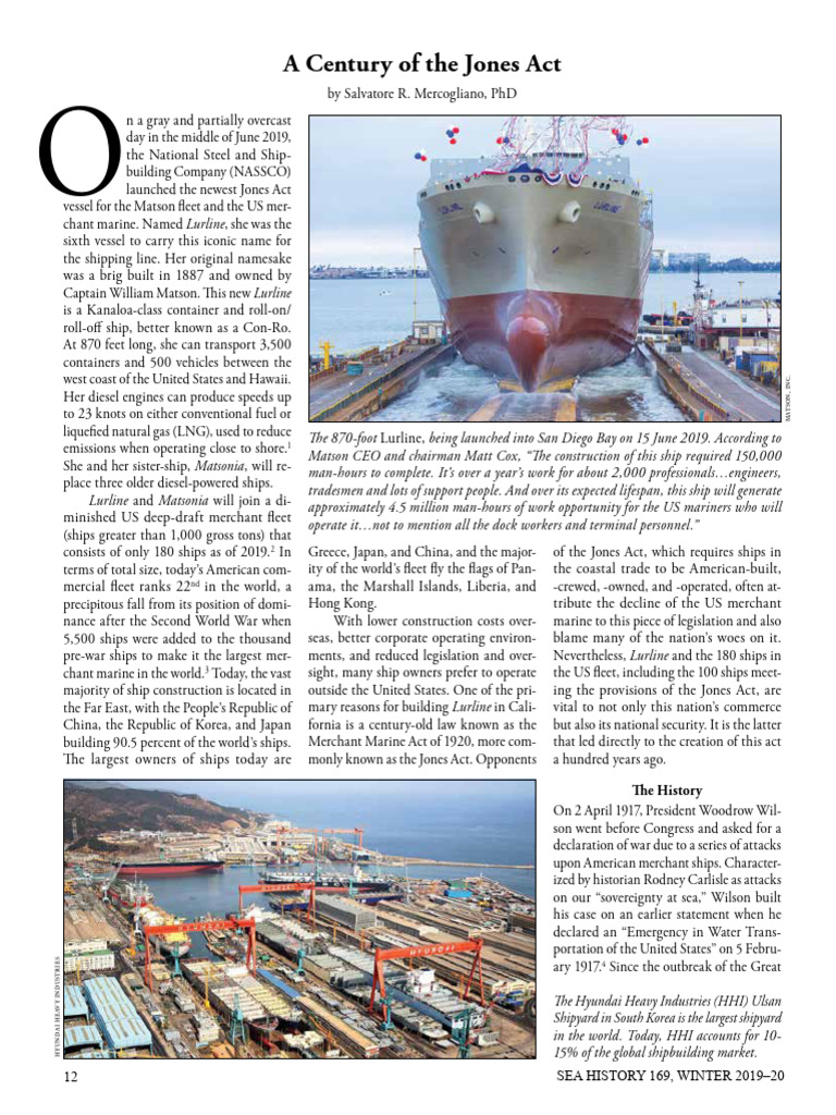 A Century - Jones - Act | PDF | Merchant Marine Act Of 1920 | United ...