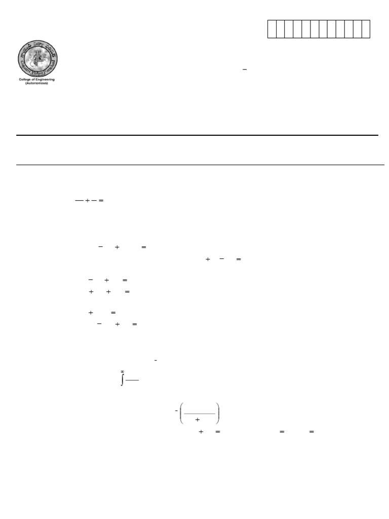 R2020 - 20BM1103 - Ordinary Differential Equations and Vector Calculus (CH, CE EC, EE, IT, ME ...