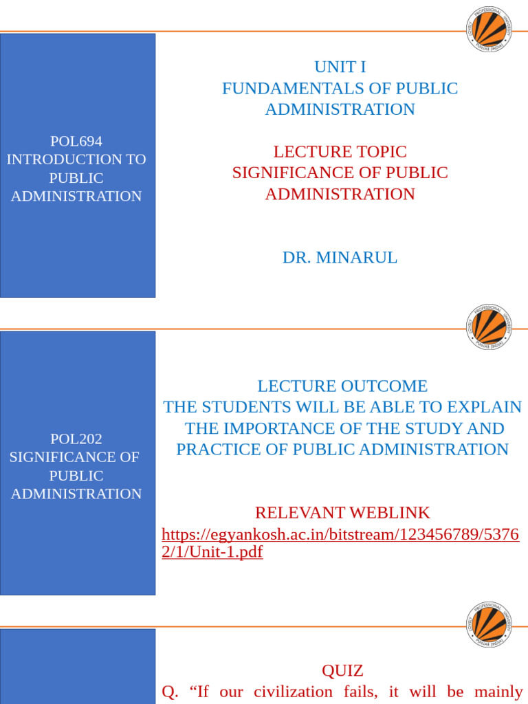 Significance of Public Administration | PDF