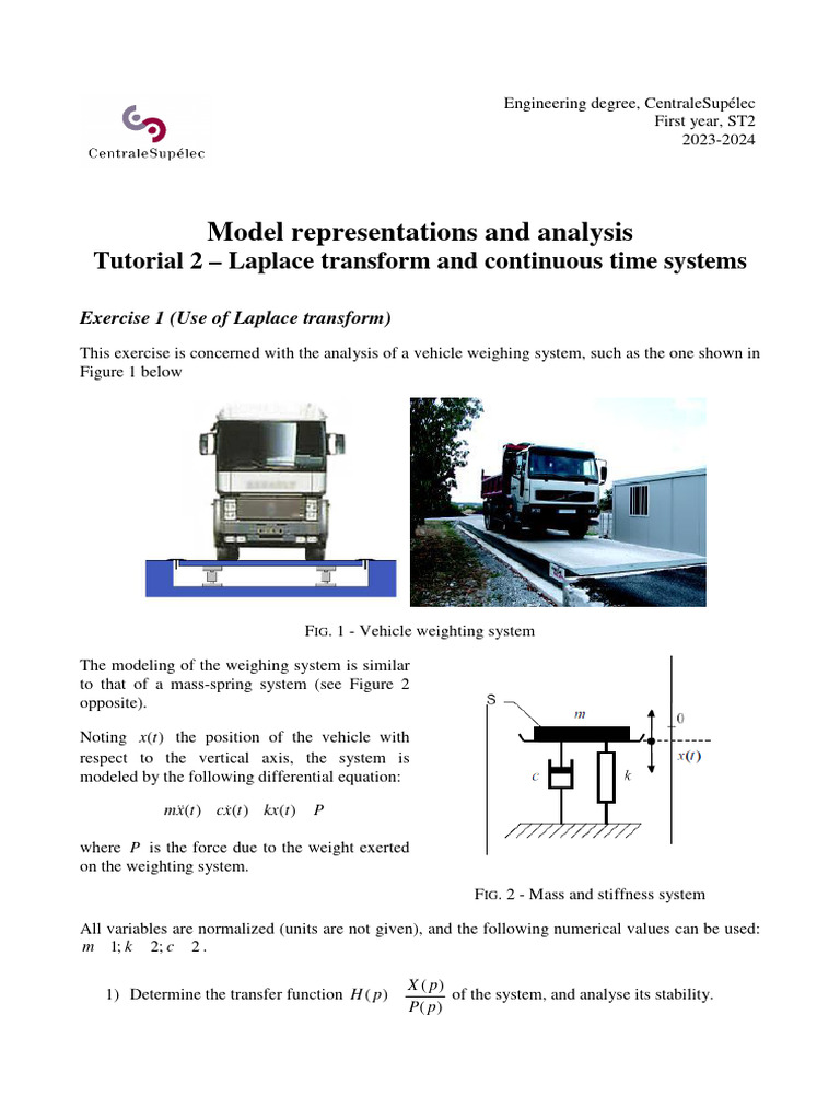 TD2 Anglais Corrige 2023-2024 | PDF | Laplace Transform | Applied Mathematics