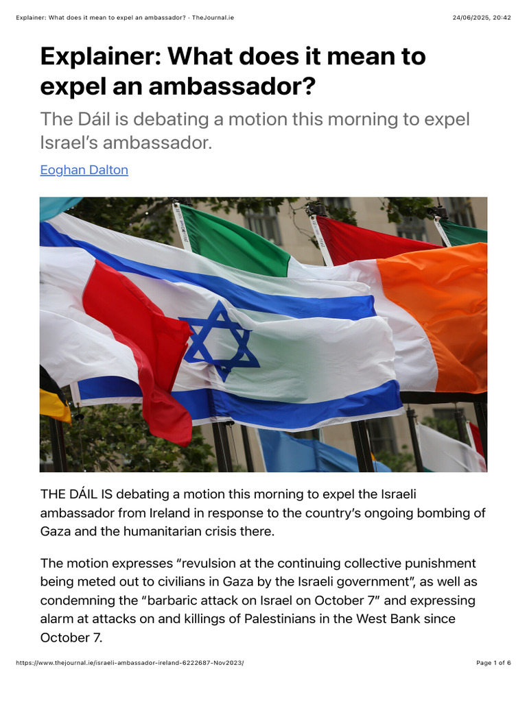 Dáil Motion to Expel Israeli Ambassador | PDF | Gaza Strip ...