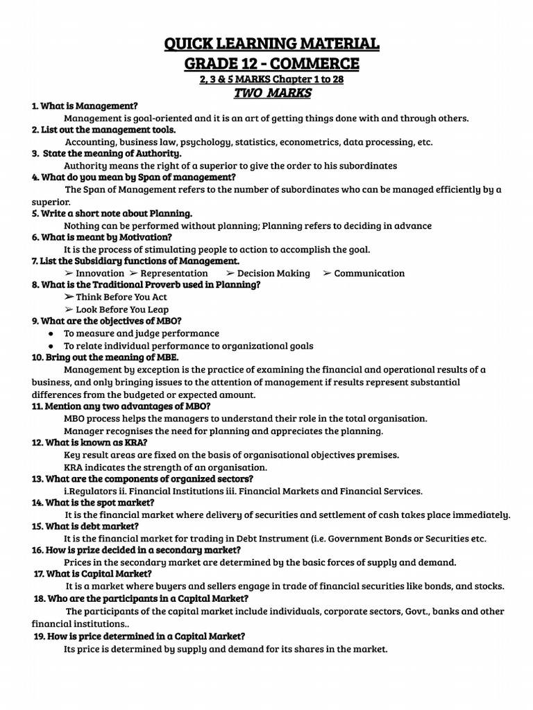 Quick Learning Material Chapter 1 To 28 - 114424-1 | PDF