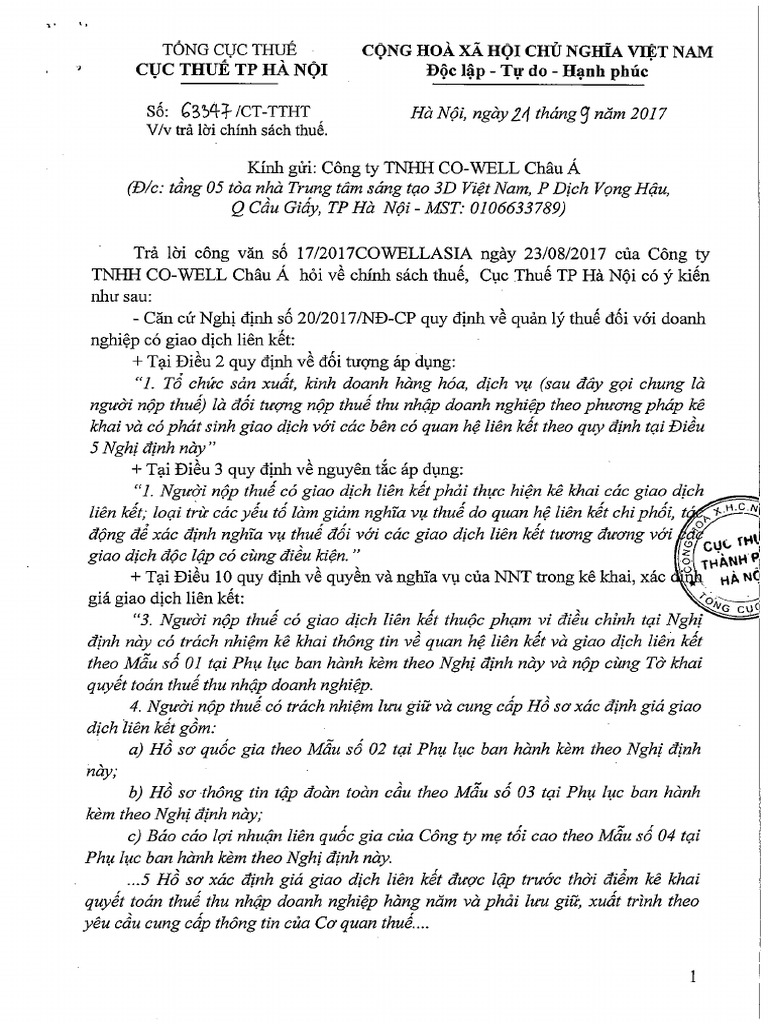(Thoi Diem AP D NG ND 20) 21092017 CV63347 QT Thue Sau 01052017 Phai Ke Khai Giao Dich Lien Ket ...