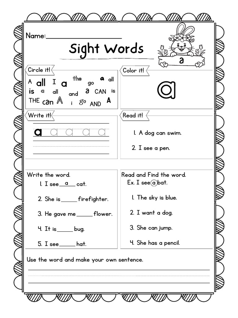 Sight Word A | PDF