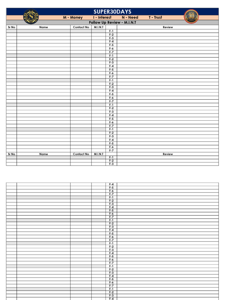 09 Follow Up List | PDF