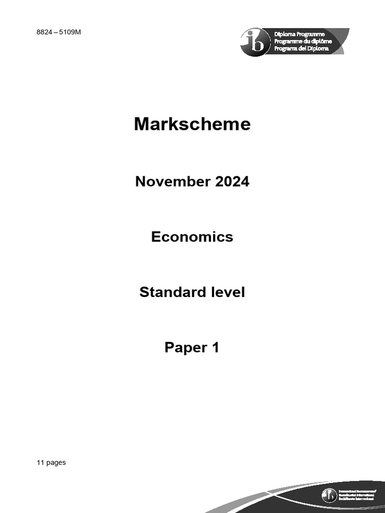 Economics Paper 1 TZ2 SL Markscheme-1 | PDF | Demand | Supply Side Economics