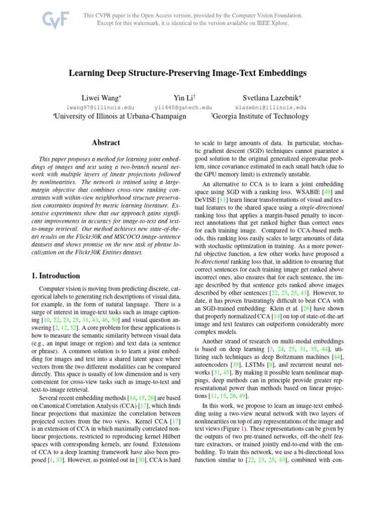 Wang Learning Deep Structure-Preserving CVPR 2016 Paper | PDF | Deep Learning | Computational ...