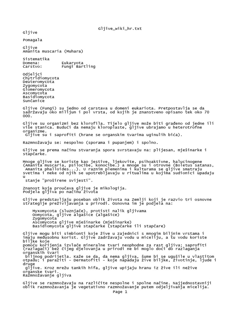 Gljive Wiki HR | PDF