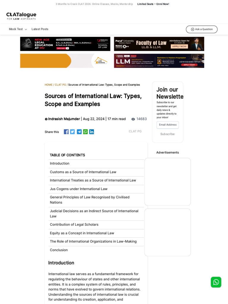 Sources of International Law Explained | PDF | International Law | Treaty