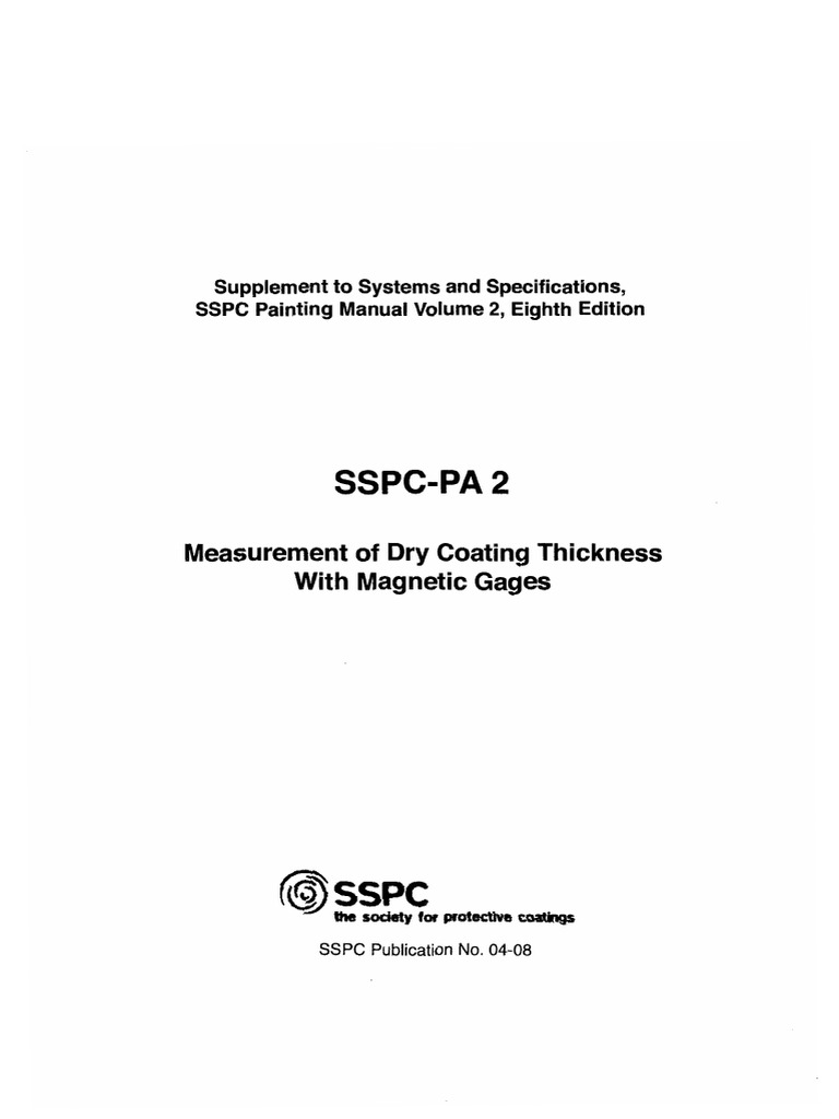SSPC-PA 2 Measurement of DFT With Magnetic Gages | PDF