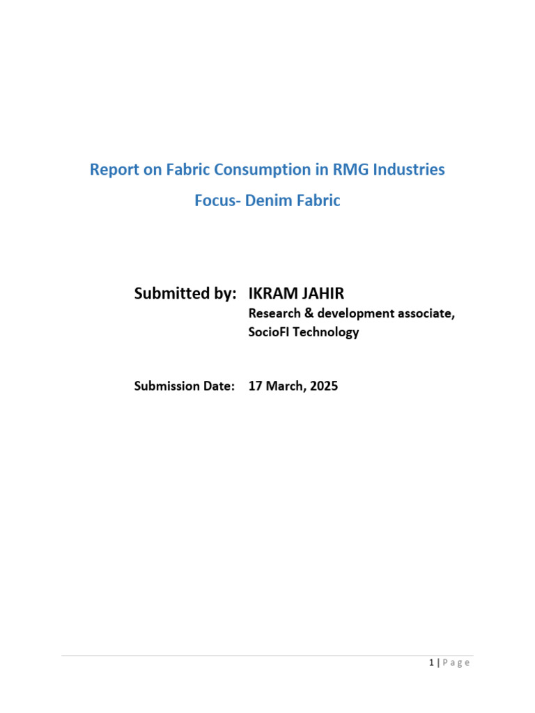 Denim Fabric Consumption Guide | PDF | Weaving | Textiles