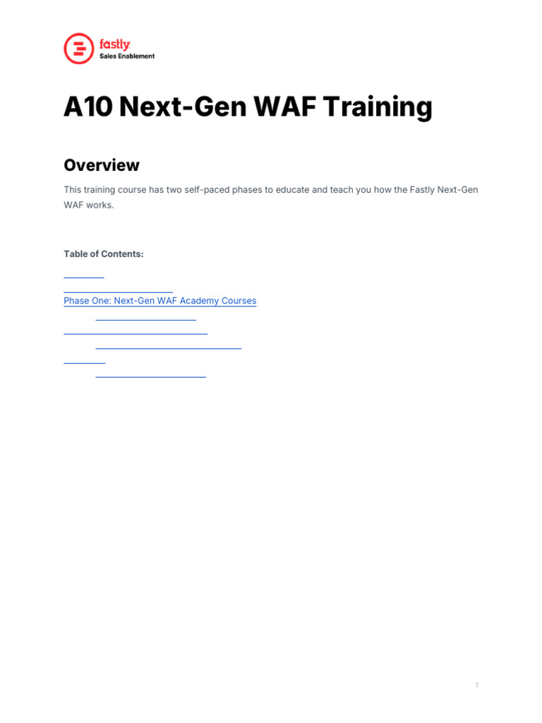 Next-Gen WAF - A10 Training - APAC | PDF | World Wide Web | Internet & Web