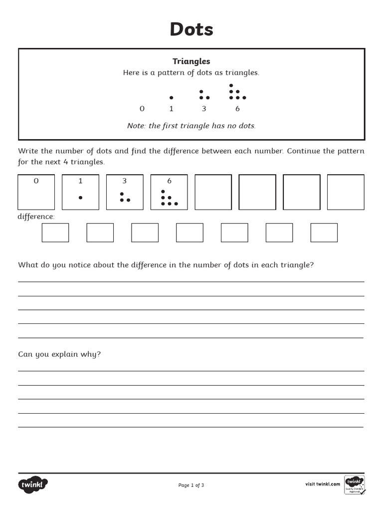 t2 M 4222 Dots Maths Investigation Activity Sheet | PDF