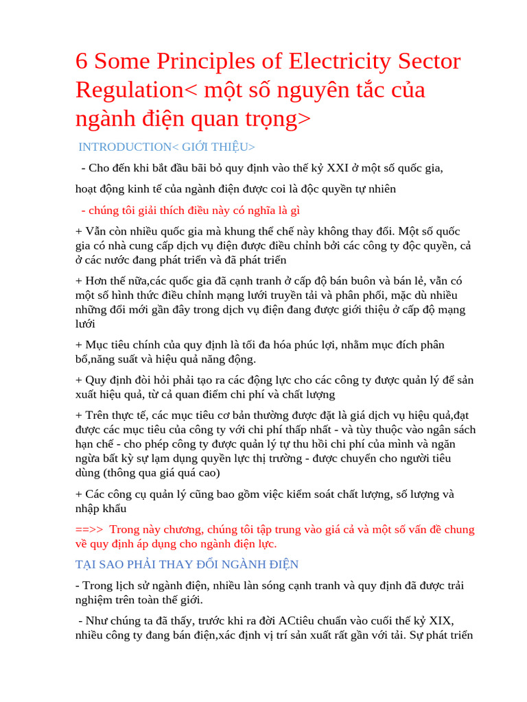 6 Some Principles of Electricity Sector Regulation Lớp 3 | PDF