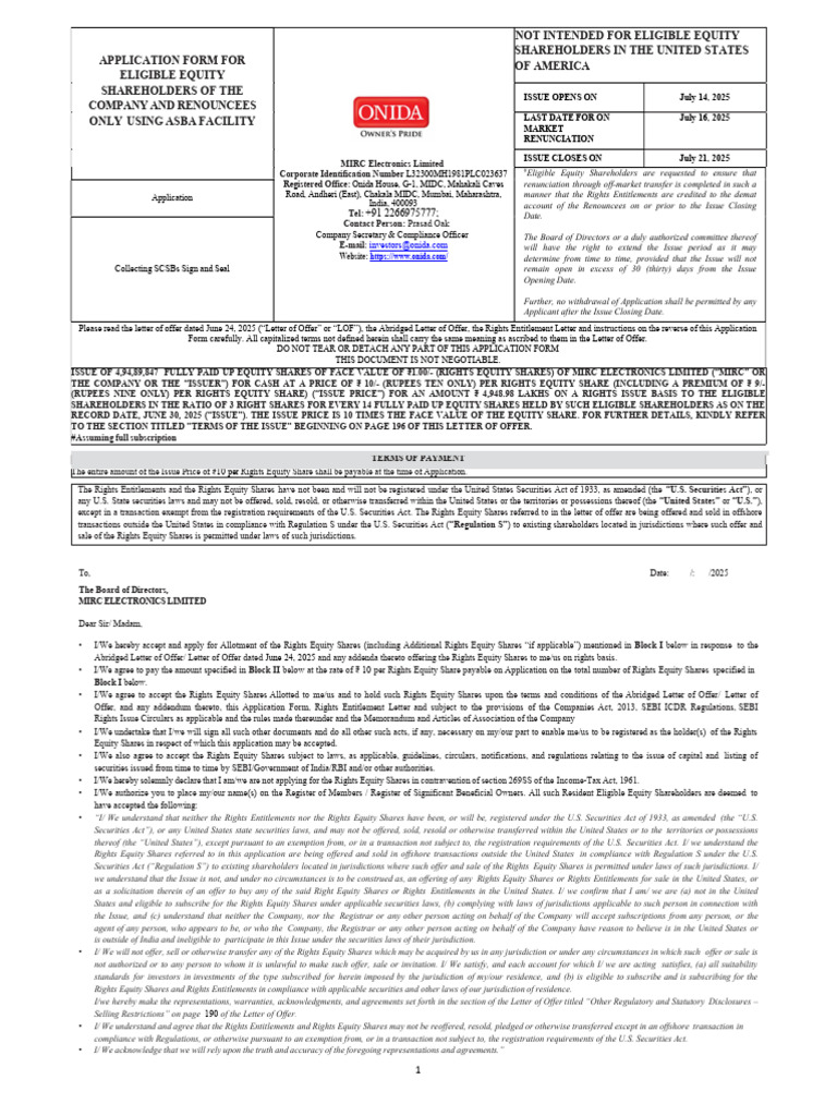 Composite Application Form - 100720251651-Mirc | PDF | Securities ...