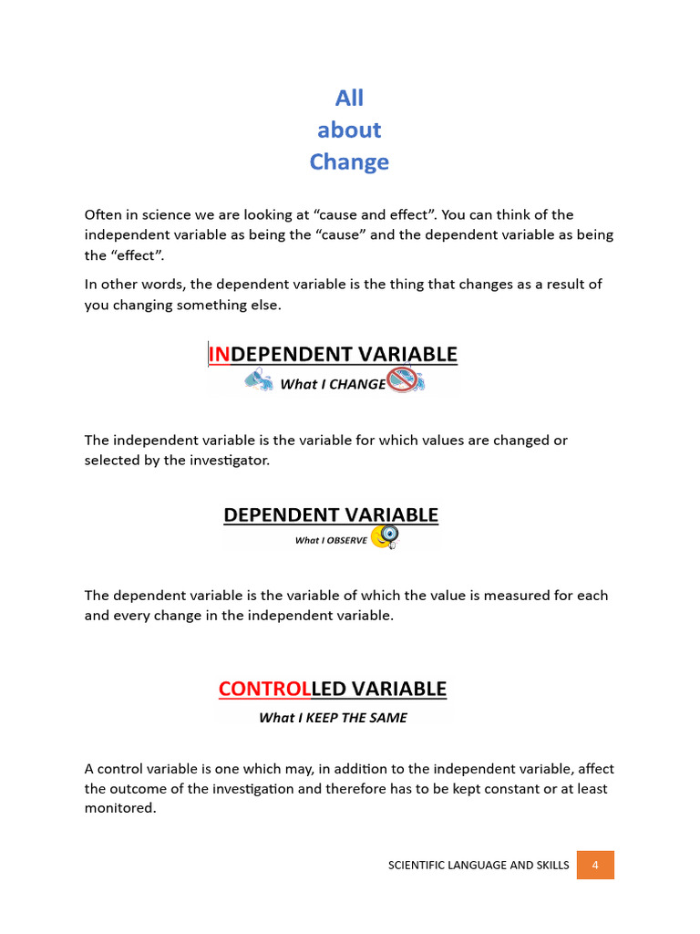 Understanding Variables in Experiments | PDF | Accuracy And Precision ...