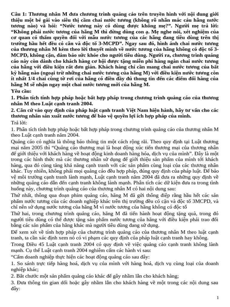 Bai Tap Tinh Huong | PDF