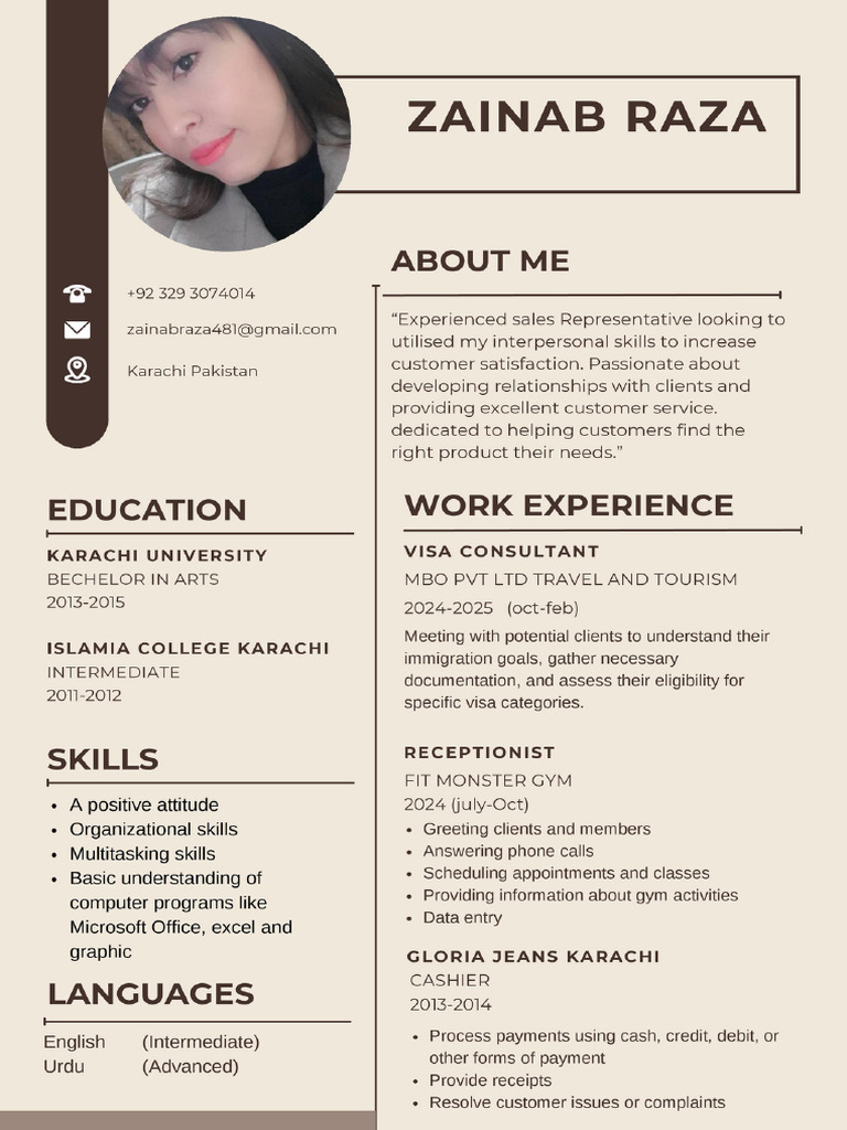 Resume Zainab Raza | PDF