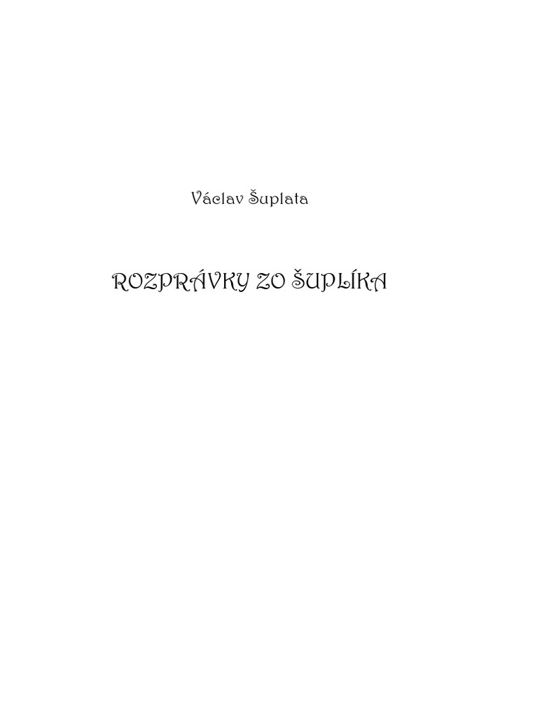 Rozpravky Zo Suplika | PDF