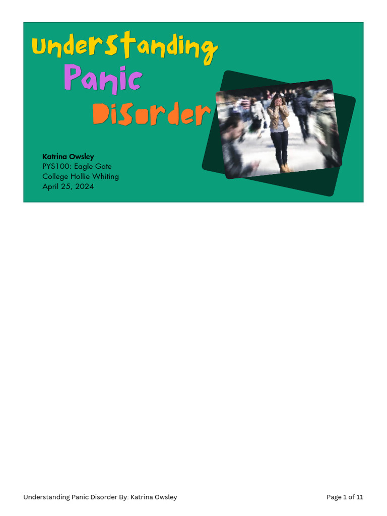 Understanding Panic Disorder Symptoms | PDF | Panic Disorder | Panic Attack