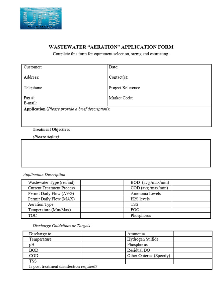 Form-Wastewater-Aeration | PDF | Environmental Science | Water Pollution