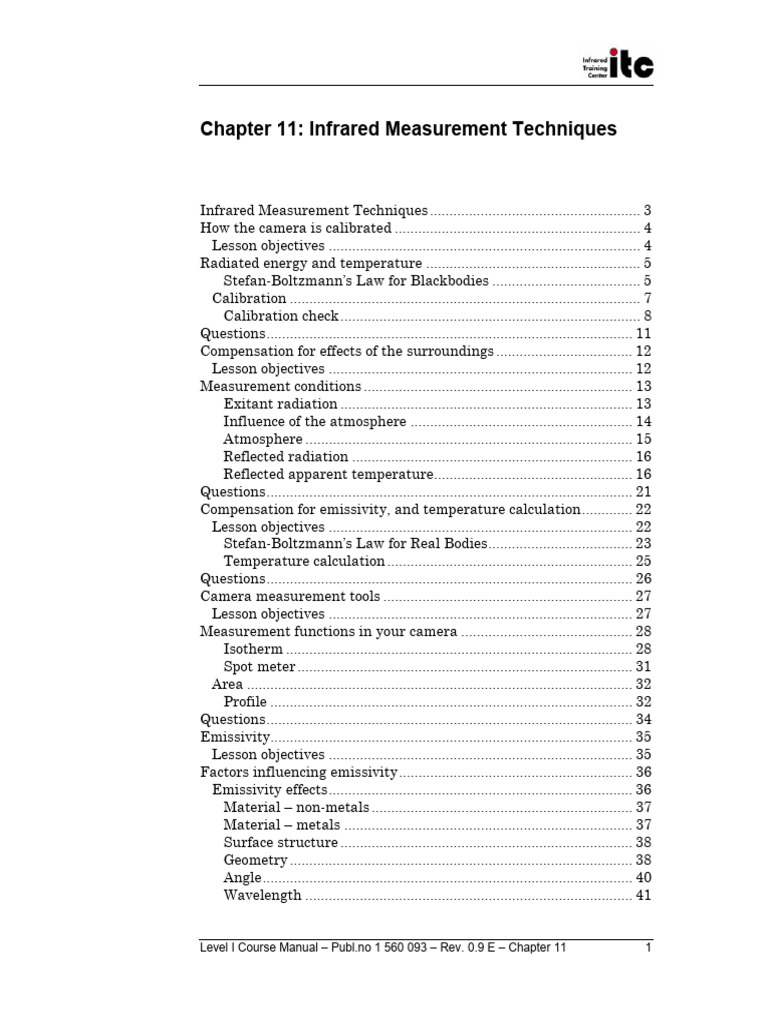 11 Infrared Measurement Techniques | PDF | Thermography | Infrared