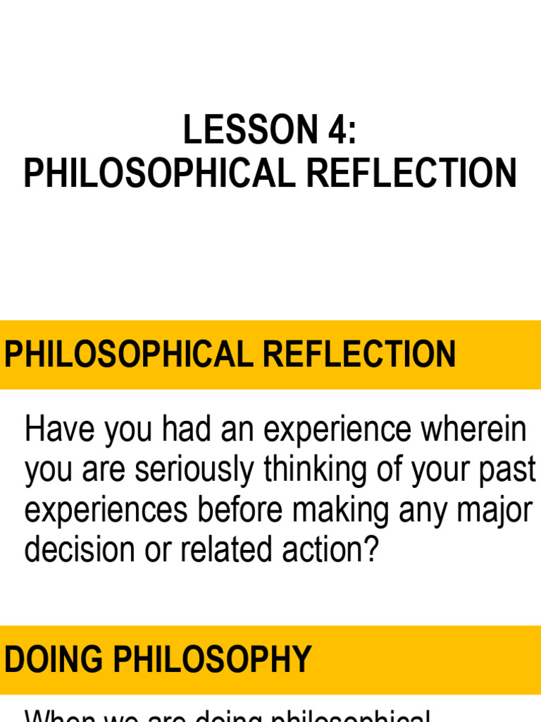 Understanding Philosophical Reflection | PDF | Experience | Idea