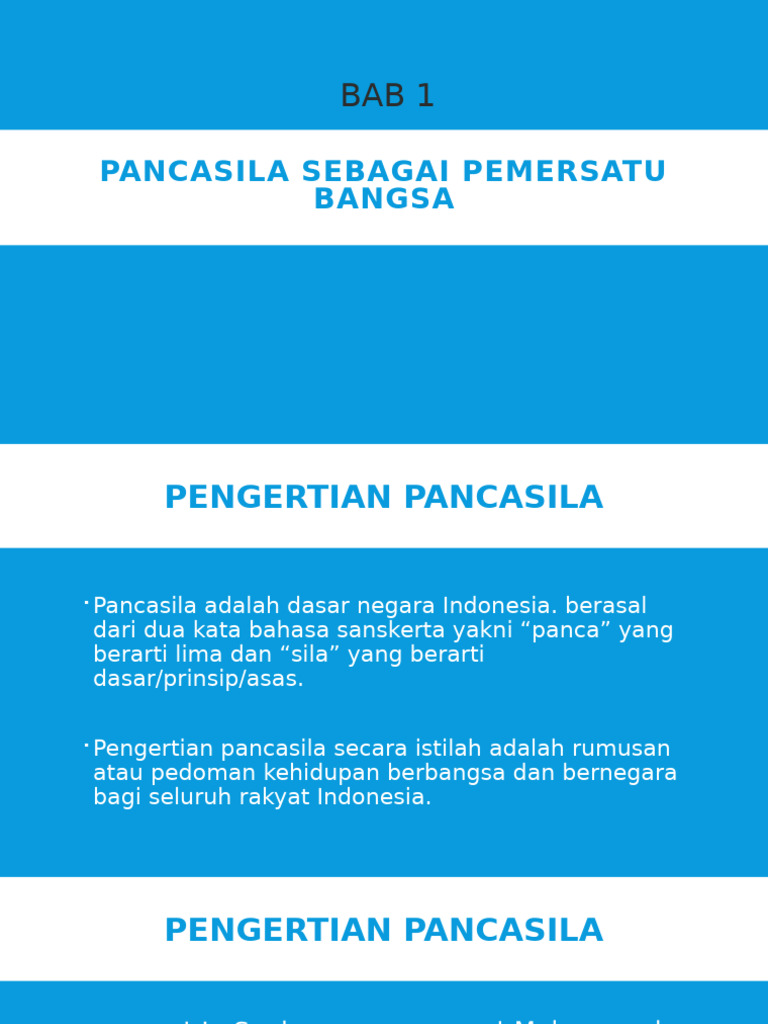 Pancasila Sebagai Pemersatu Bangsa - PP Kelas X | PDF