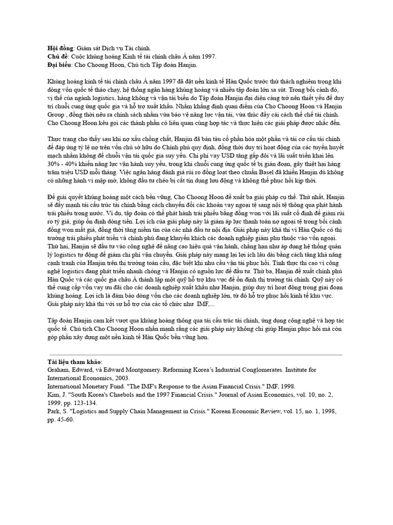 Cho Choong Hoon - Position Paper | PDF