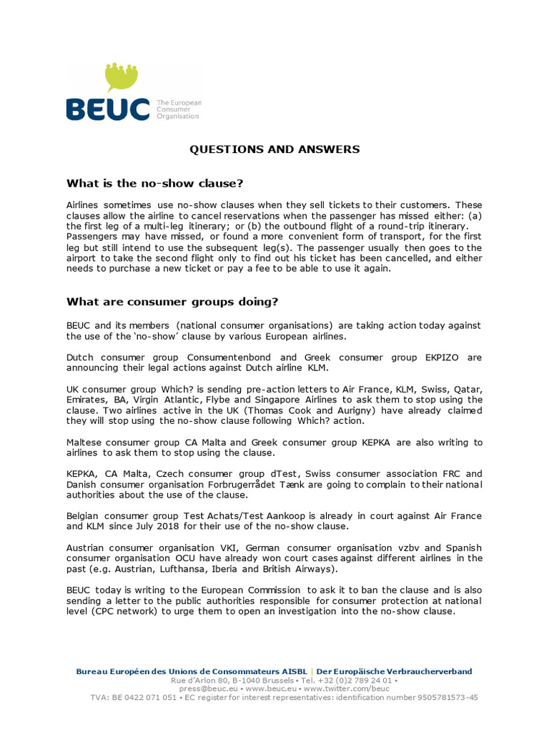 No-Show Clause: Consumer Rights at Risk | PDF | Airlines | Aviation