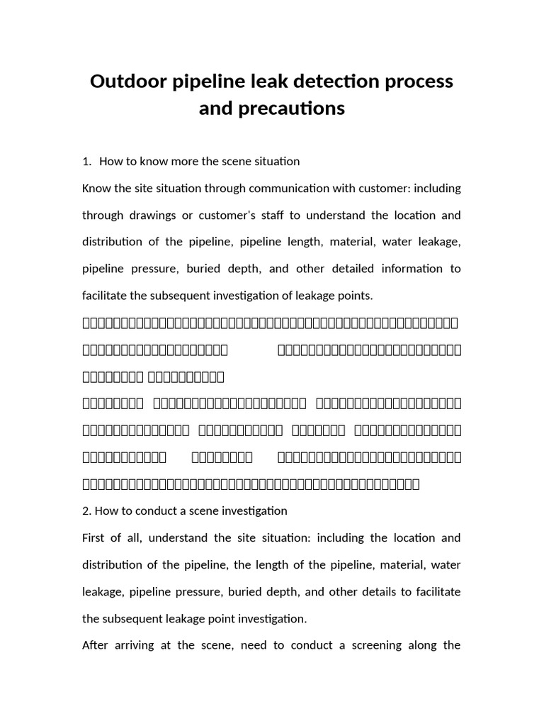 Leak Detection Process and Precautions | PDF