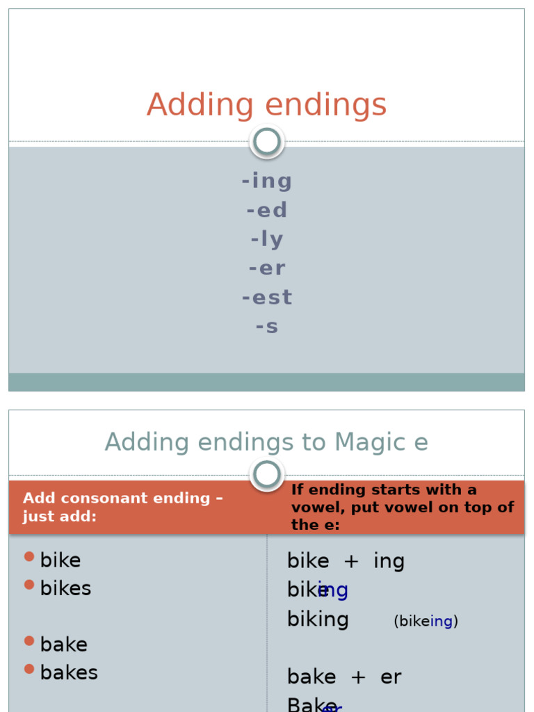 0 Adding Endings Teaching | PDF