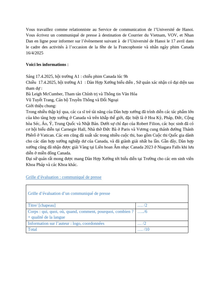 Communique de Presse | PDF