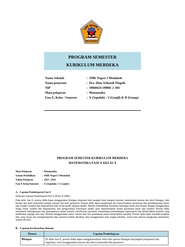 PROMES Kurikulum Merdeka | PDF