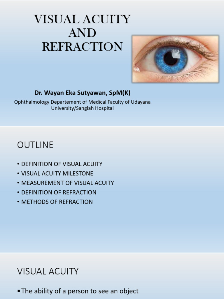 Visual Acuity and Refractive | PDF | Visual Acuity | Eye